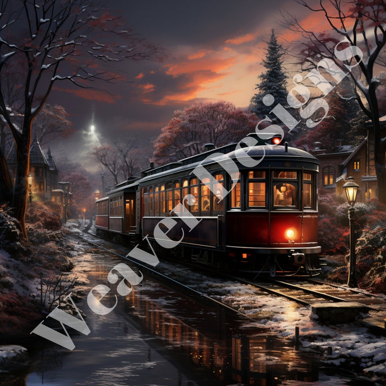 Train Scenes, Stickers, Digital Paper, Scrapbook Paper, Sublimation ...