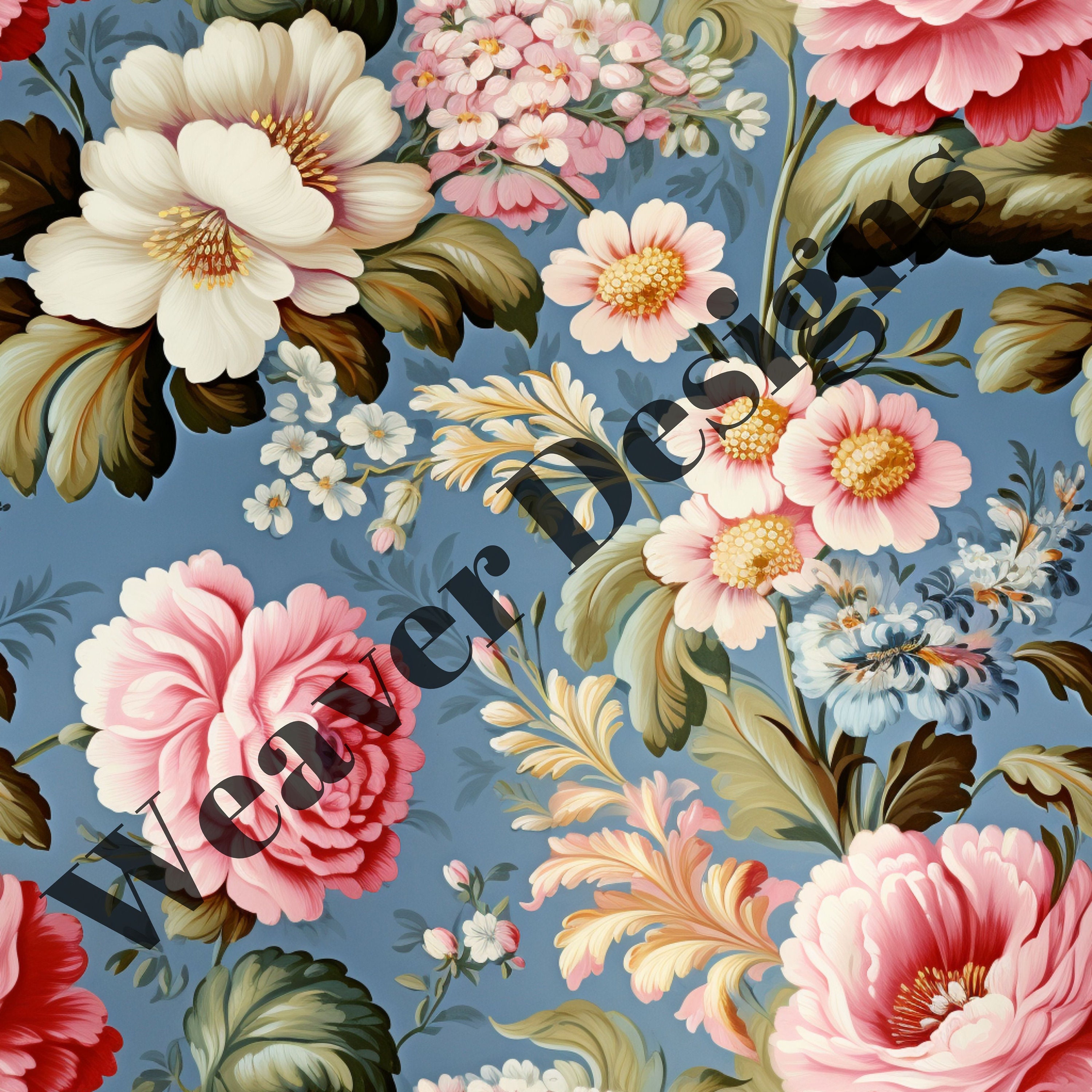 Vintage French Wallpaper, Digital Paper, Scrapbook Paper, Sublimation ...