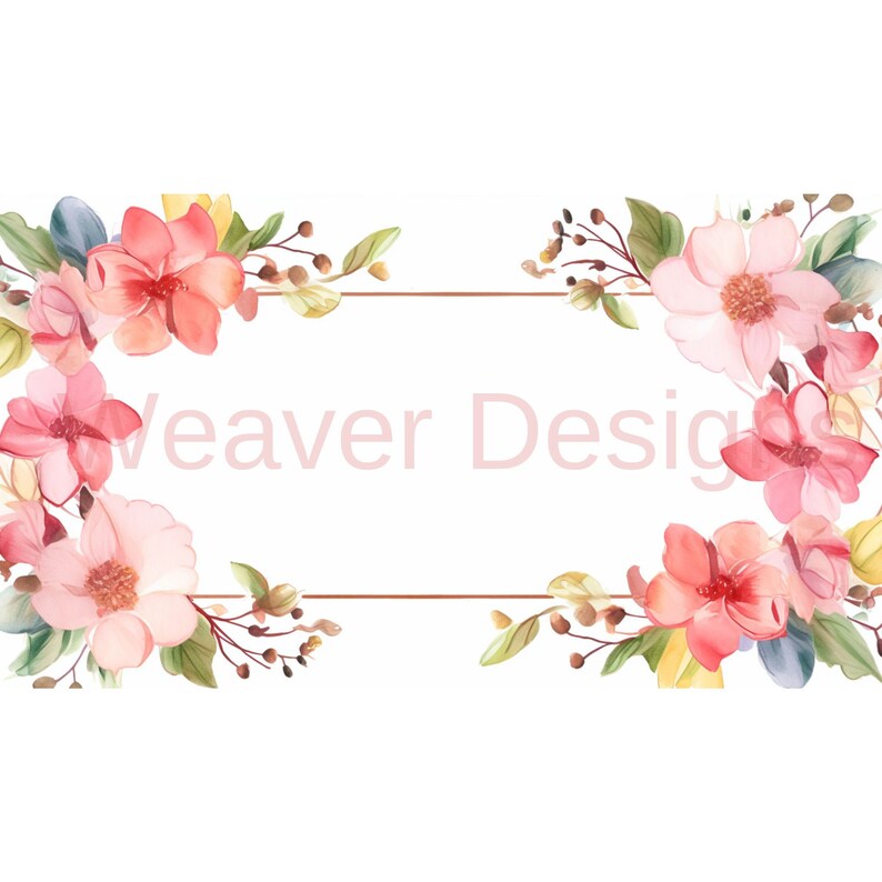 Spring Flower Borders, Assorted Sizes, Border Paper, Digital Paper ...