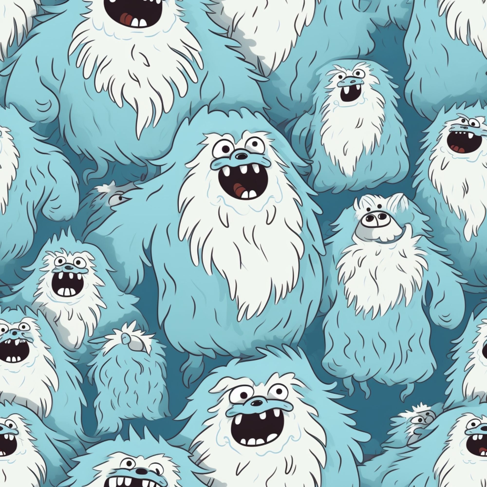Crazy Yeti Collection, Digital Paper, Scrapbook Paper, Sublimation ...