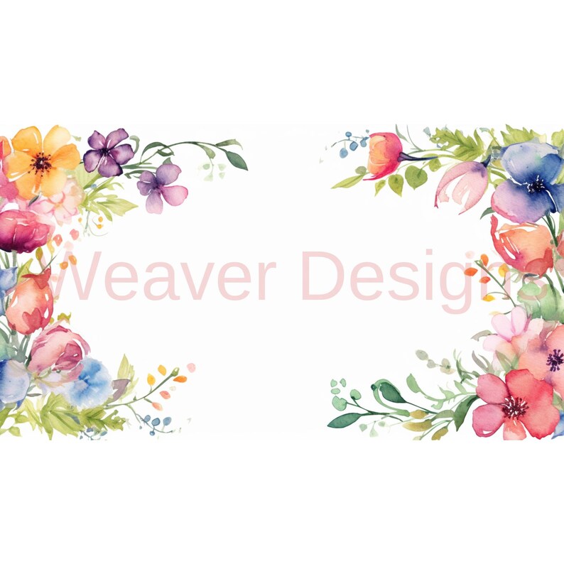 Spring Flower Borders, Assorted Sizes, Border Paper, Digital Paper ...