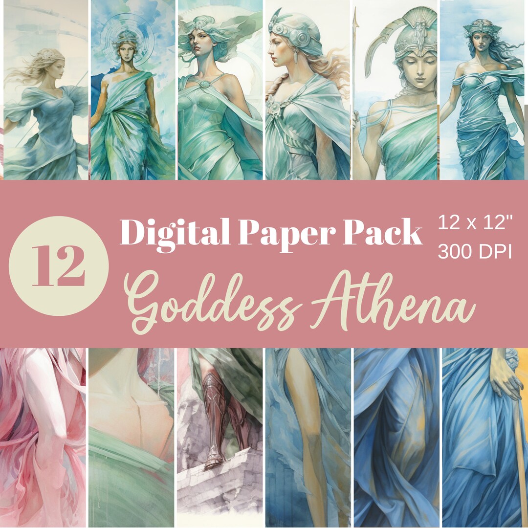 Goddess Athena, Greek Goddess, Digital Paper, Scrapbook Paper ...