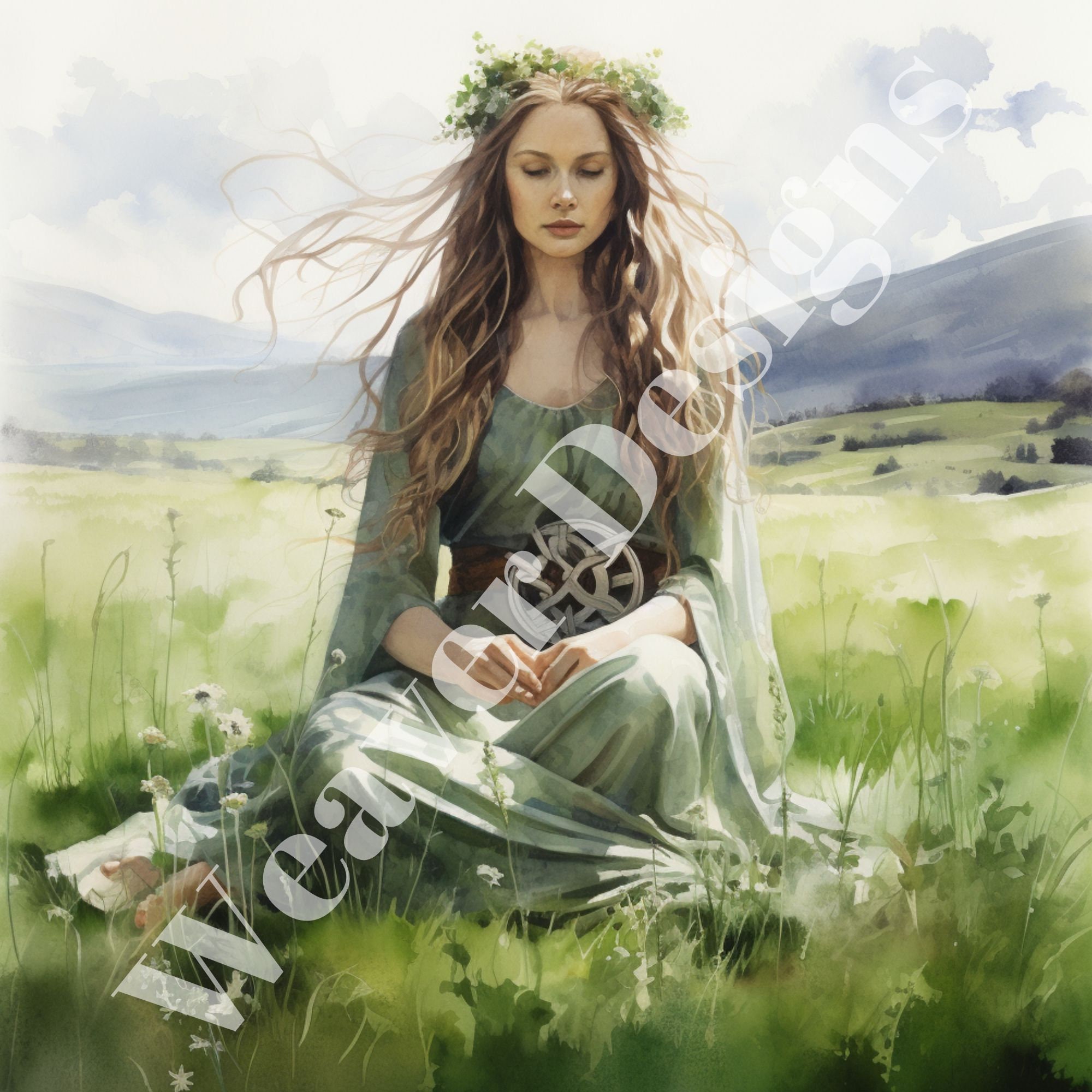 Goddess Brigit, Brigid, Celtic Goddess, Digital Paper, Scrapbook Paper ...