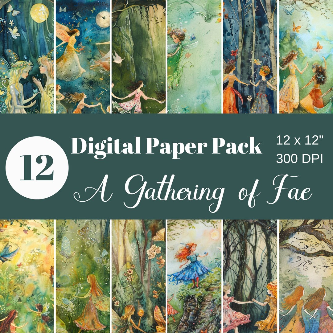 Spring Faeries, Spring Fae, Spring Flowers, Digital Paper, Scrapbook ...