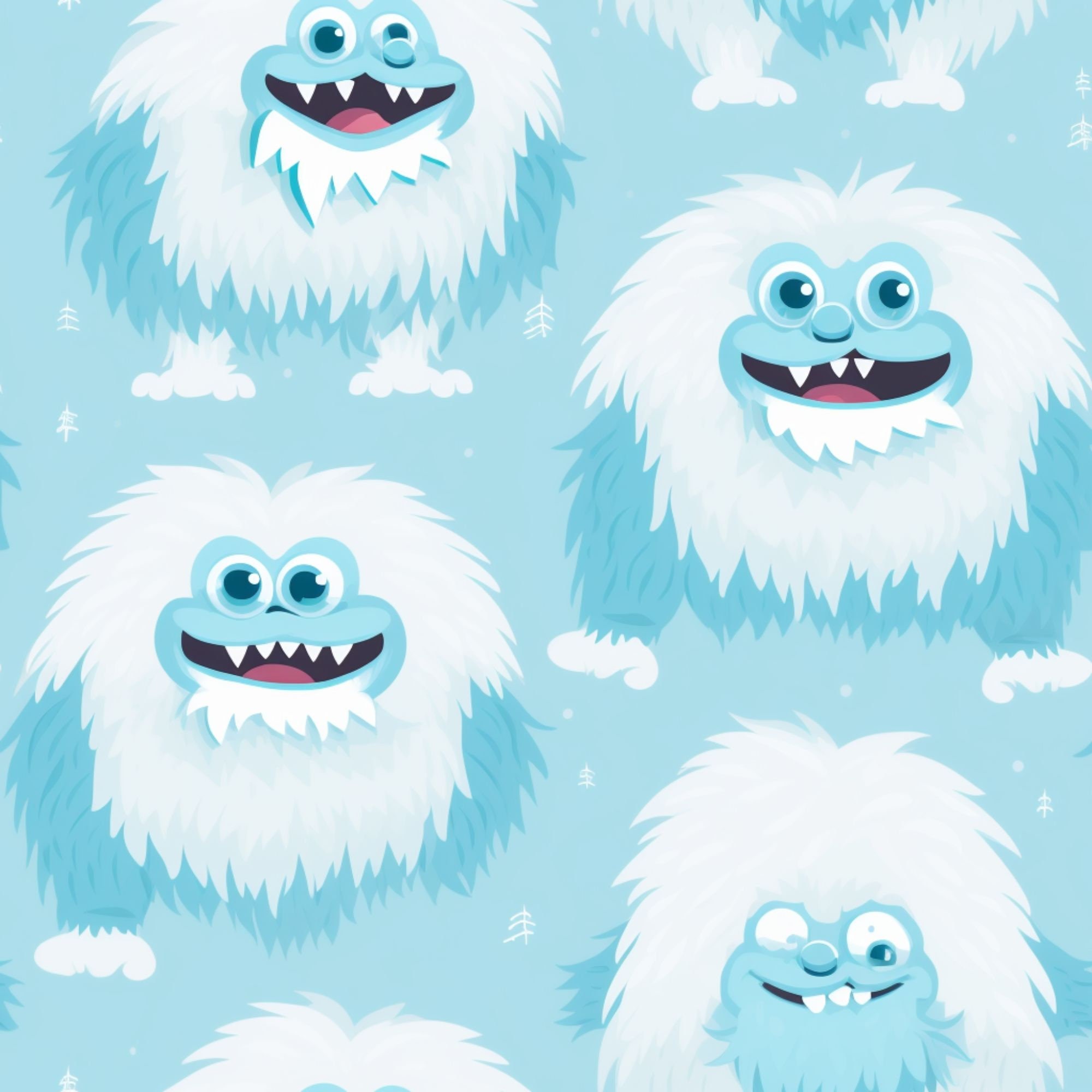 Crazy Yeti Collection, Digital Paper, Scrapbook Paper, Sublimation ...