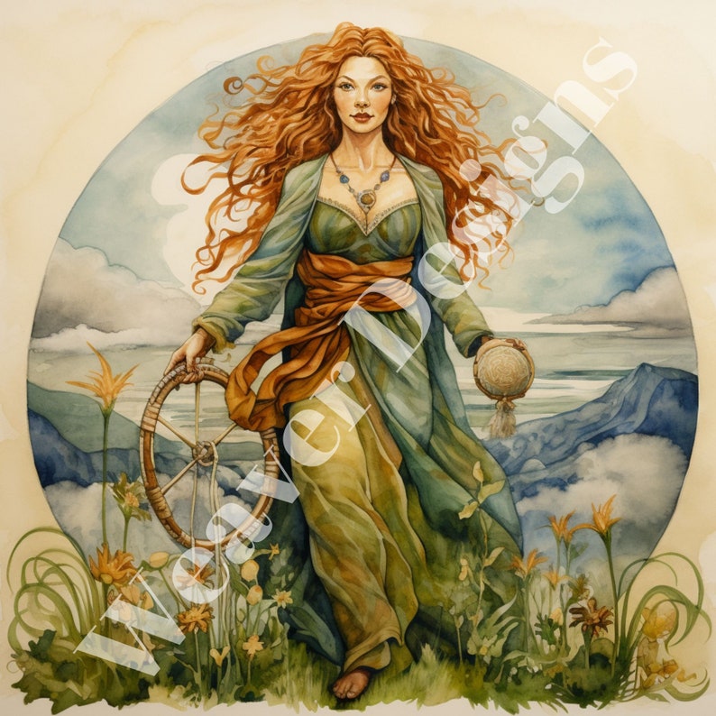 Goddess Brigit, Brigid, Celtic Goddess, Digital Paper, Scrapbook Paper ...
