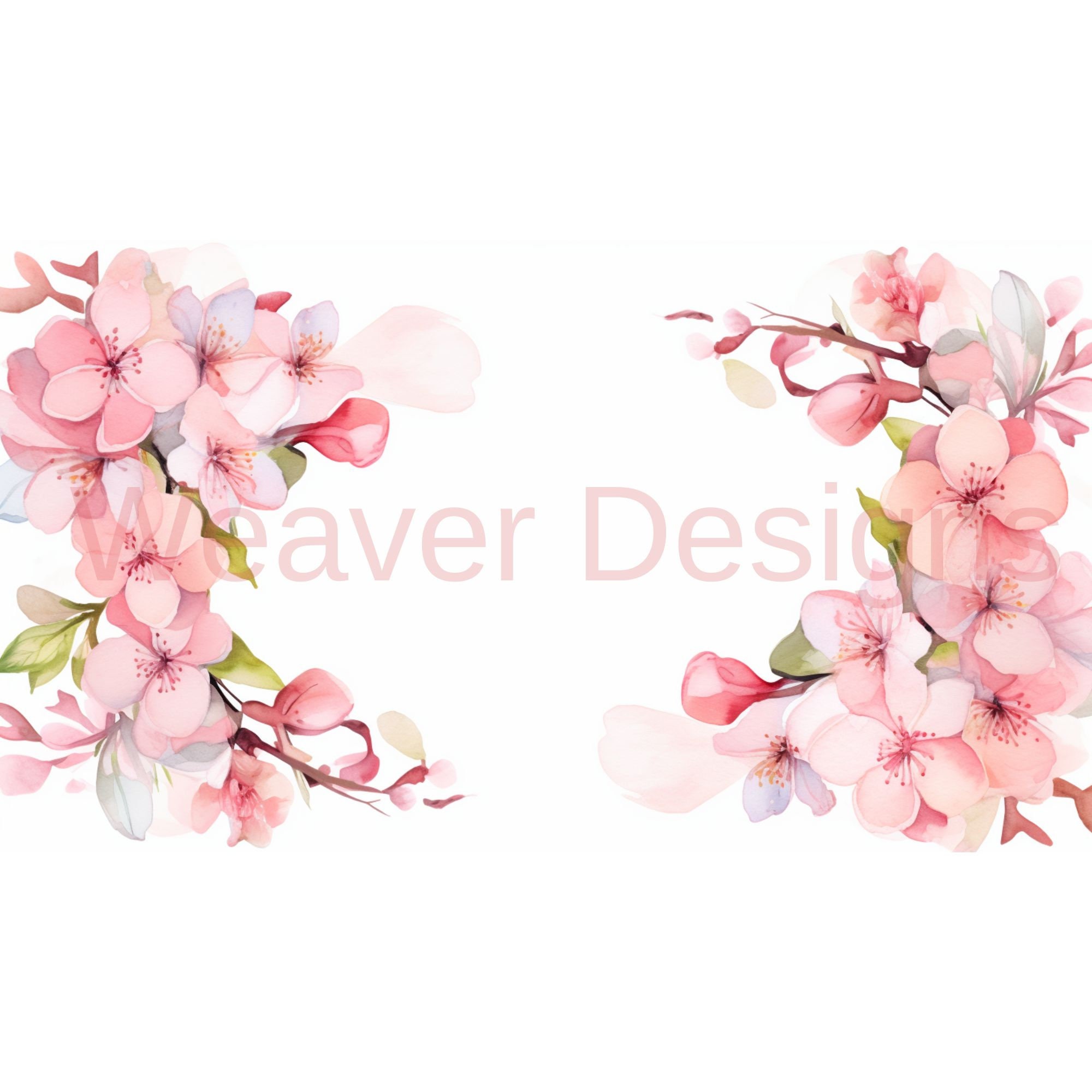 Spring Flower Borders, Assorted Sizes, Border Paper, Digital Paper ...