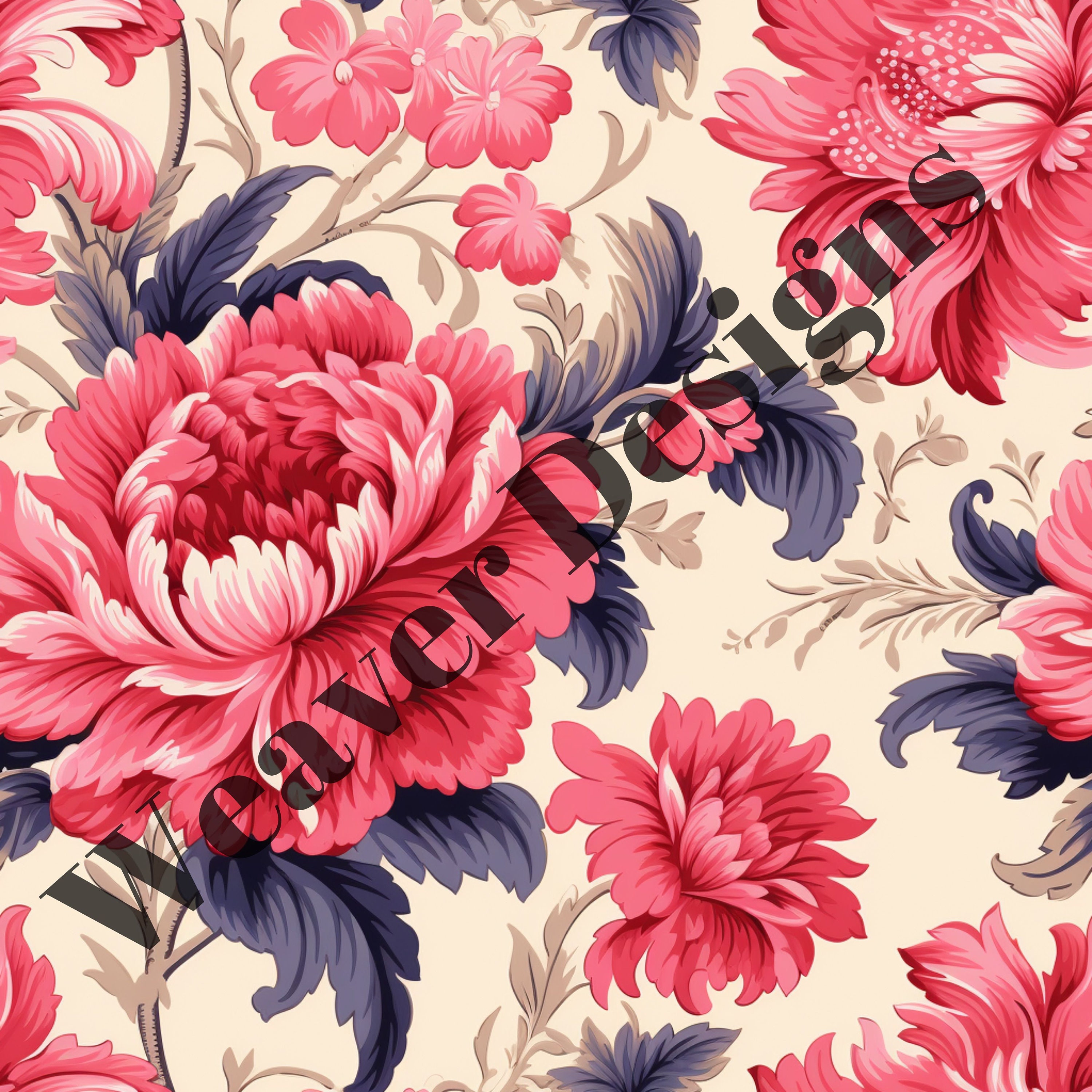 Vintage French Wallpaper, Digital Paper, Scrapbook Paper, Sublimation ...
