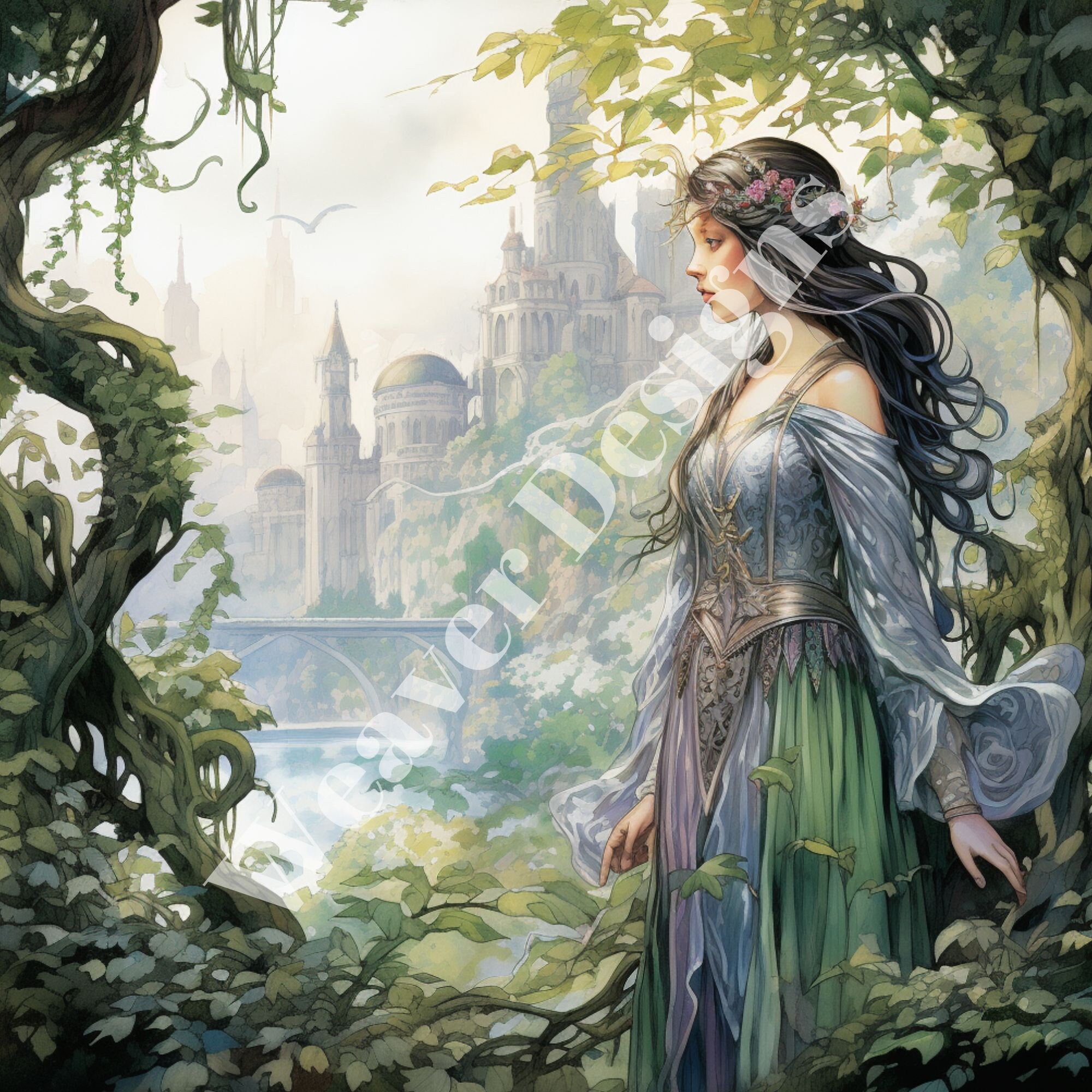 Goddess Morgan Le Fay, Digital Paper, Scrapbook Paper, Sublimation ...
