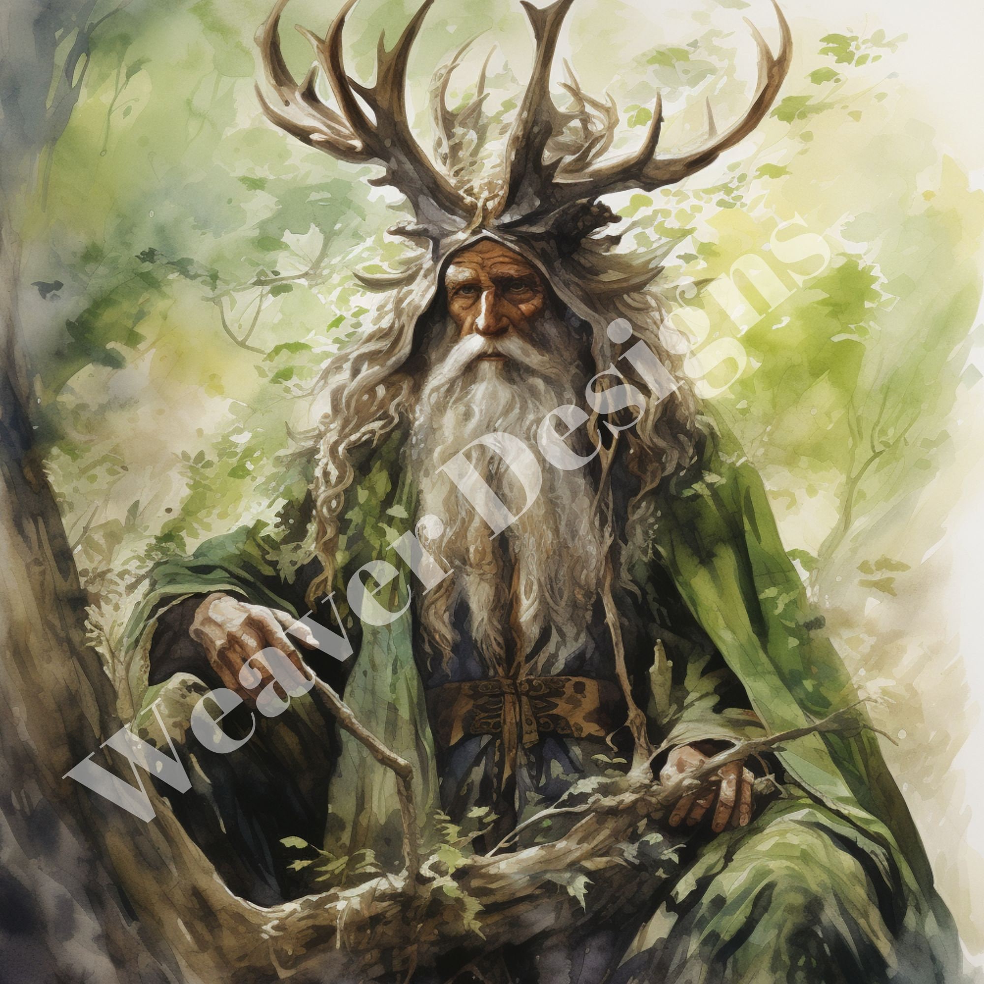 Druid in the Forest, Digital Paper, Scrapbook Paper, Sublimation ...