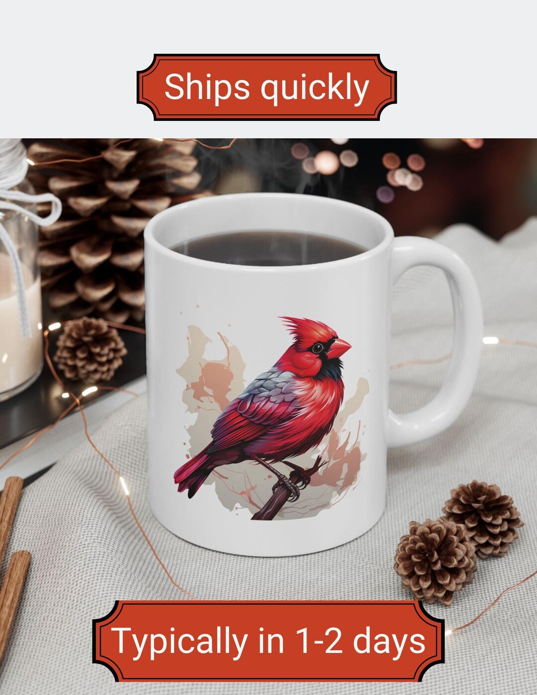 Red Cardinal Mug Beautiful Bird Lover Gift Always With Us Present of ...
