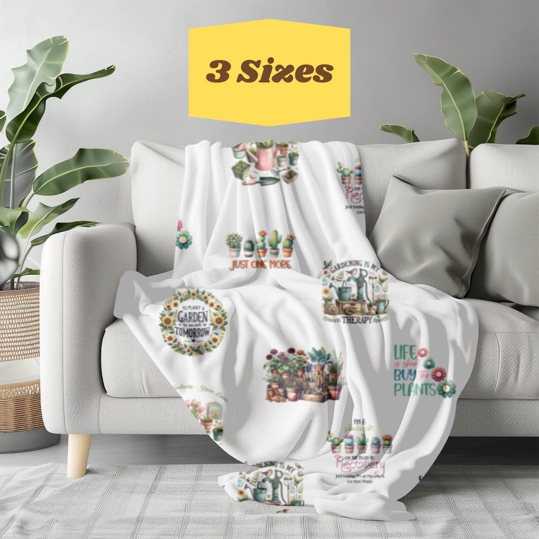 Soft Plush Gardening Blanket, Throw for Plant Lovers, Spend Time in the ...