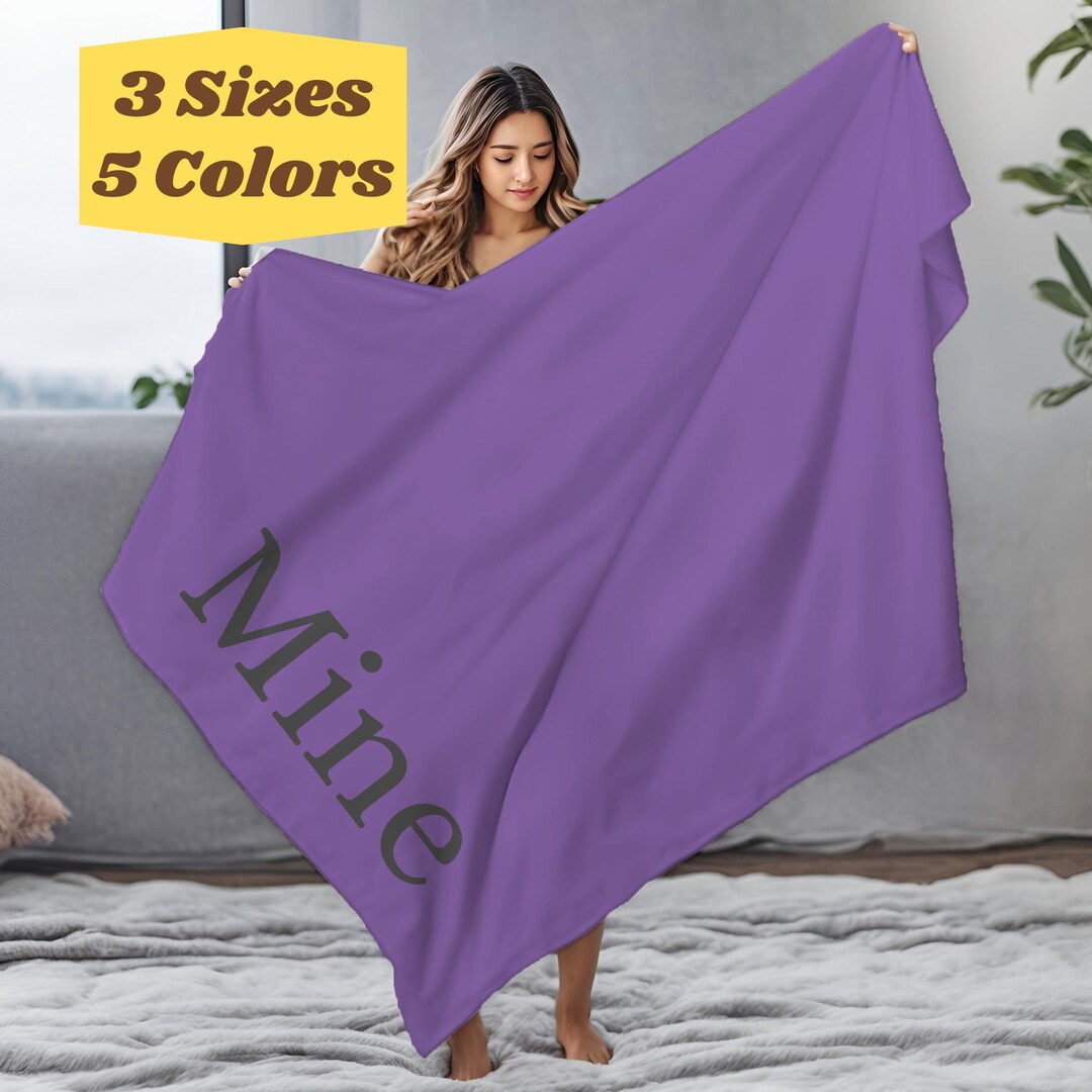 Ultra-soft 'mine' Blanket, 5 Colors, 3 Sizes, Lightweight, Cozy Family ...