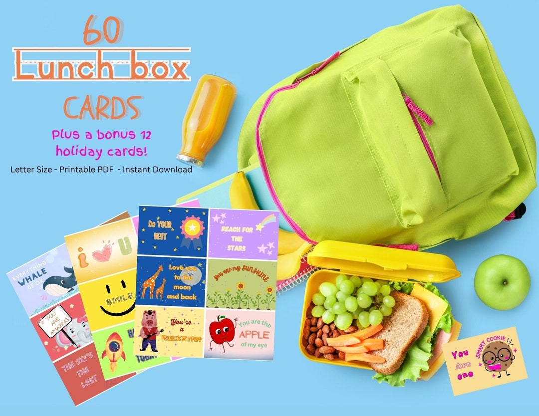 Lunch Box Notes for Kids Printable Lunch Notes for Preschool Lunch ...