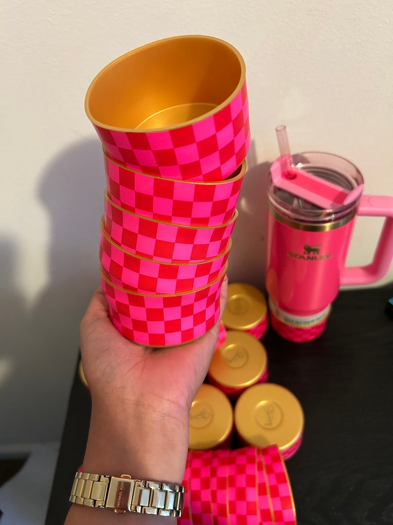 Stanley Pink Parade Boot/red Pink Checkered With Gold Boot/stanley Boot ...