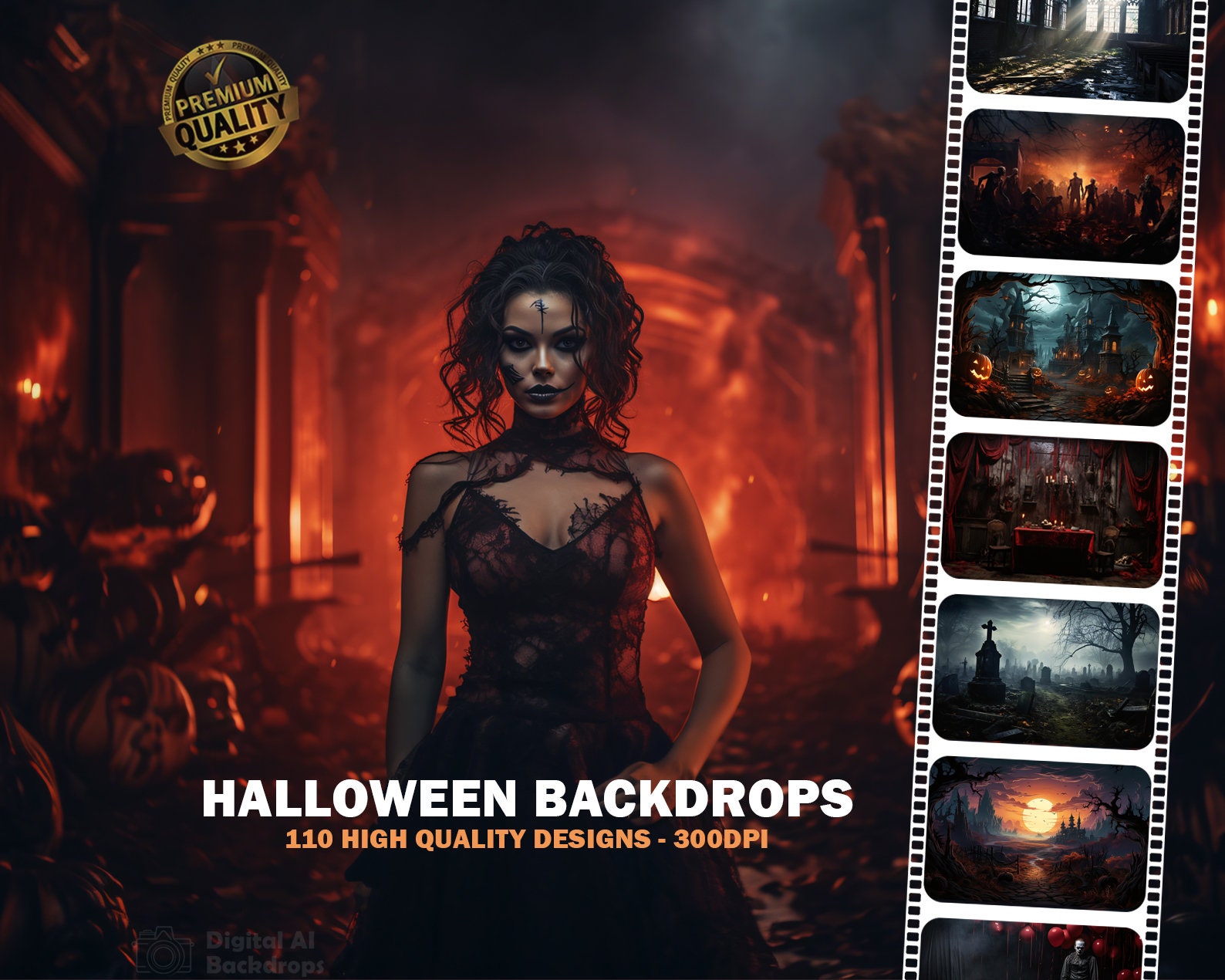 110 Halloween Backdrops Scary Horror Haunted House - Etsy