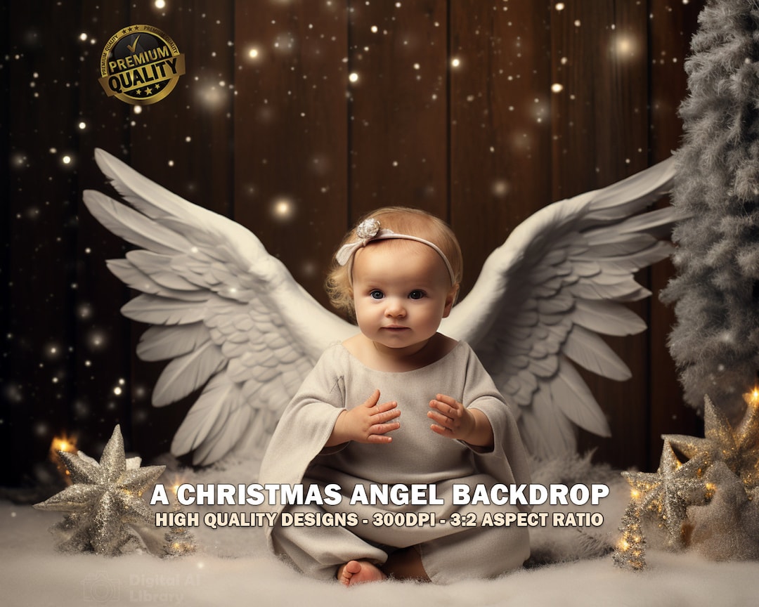 A Christmas Angel Backdrop, Christmas Backdrops, Angel Wings Backdrop ...