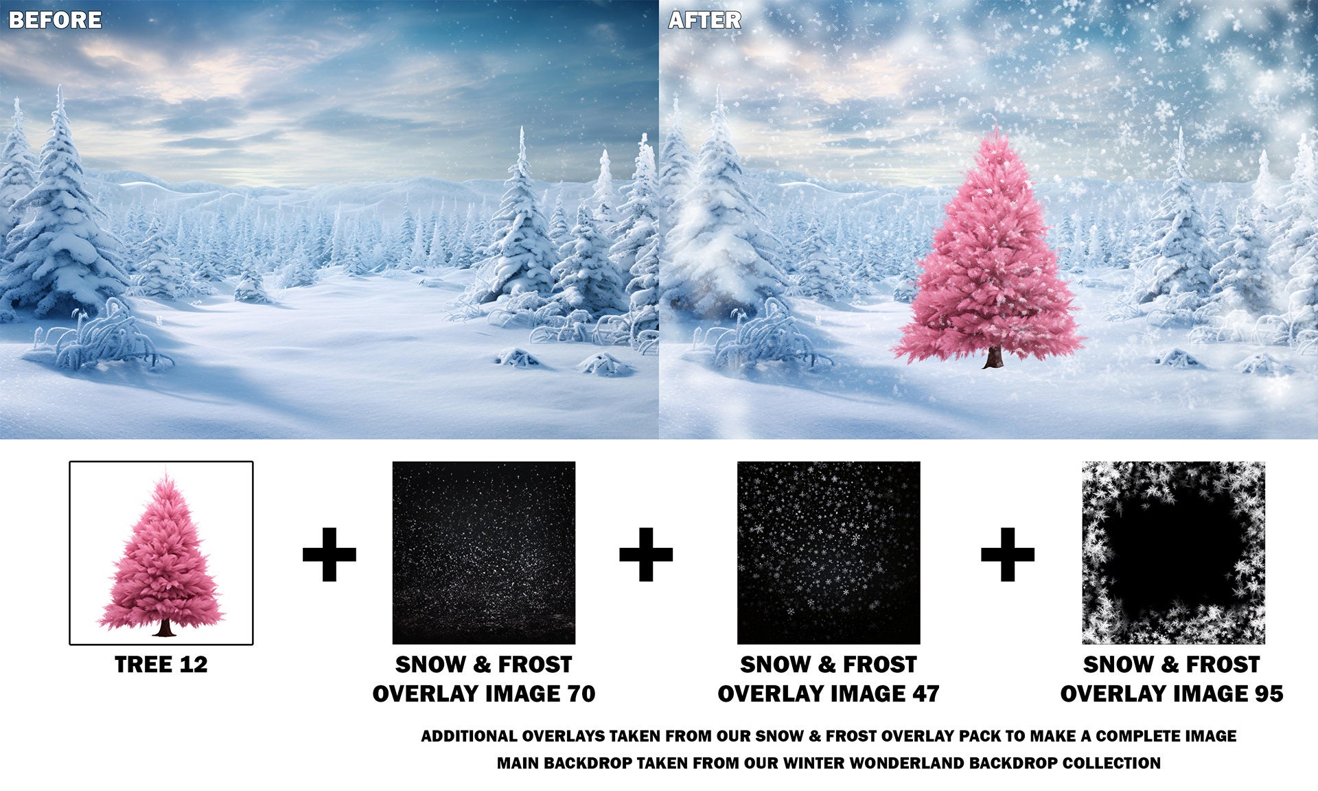 24 Christmas Tree Overlays, PNG Overlays, Fir Trees, Christmas Overlays ...