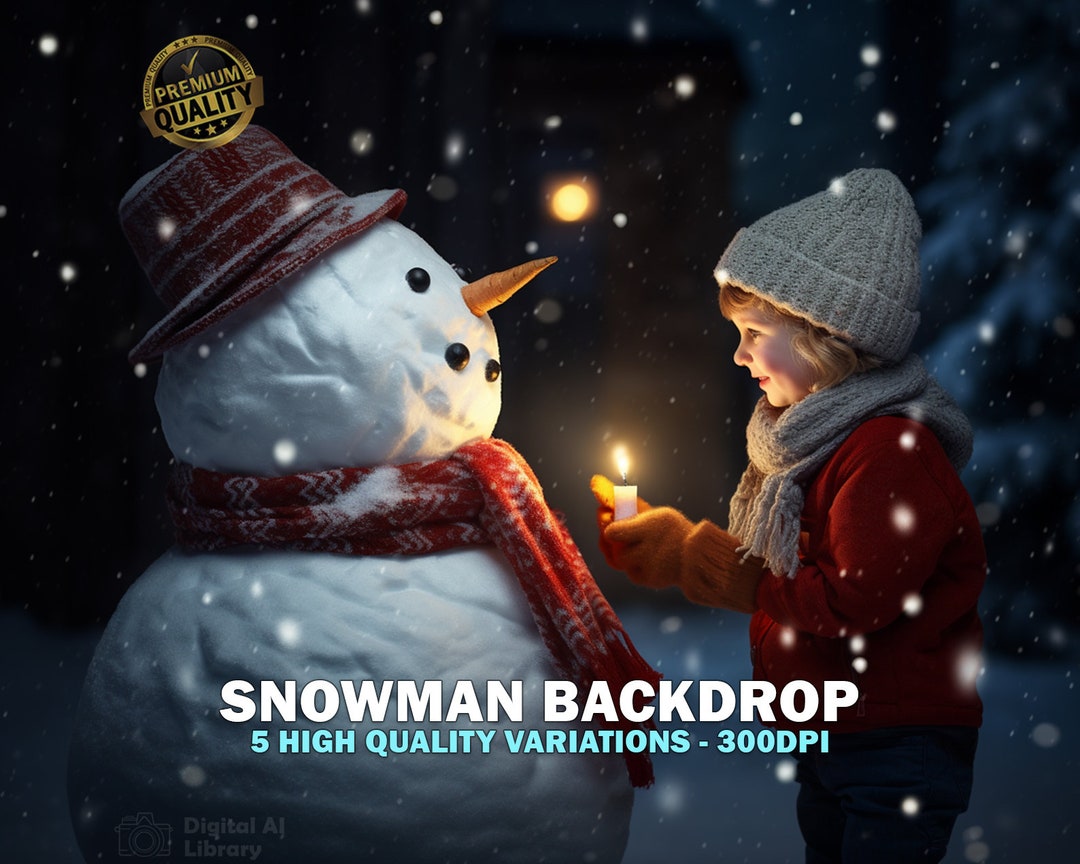 Snowman Backdrop, Digital Backdrops for Photography, Christmas ...