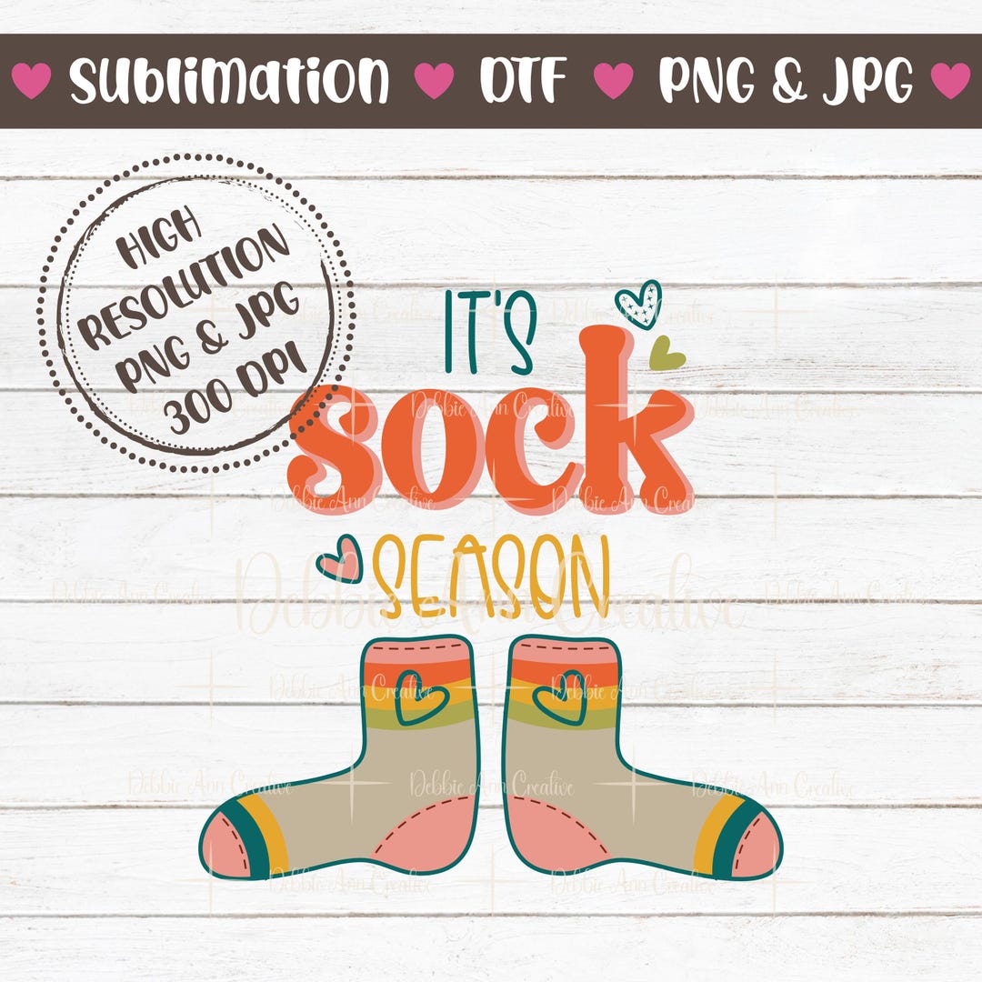 Cute Autumn Fall Sock Season PNG Cute Girly PNG JPG Pillow Note Card ...