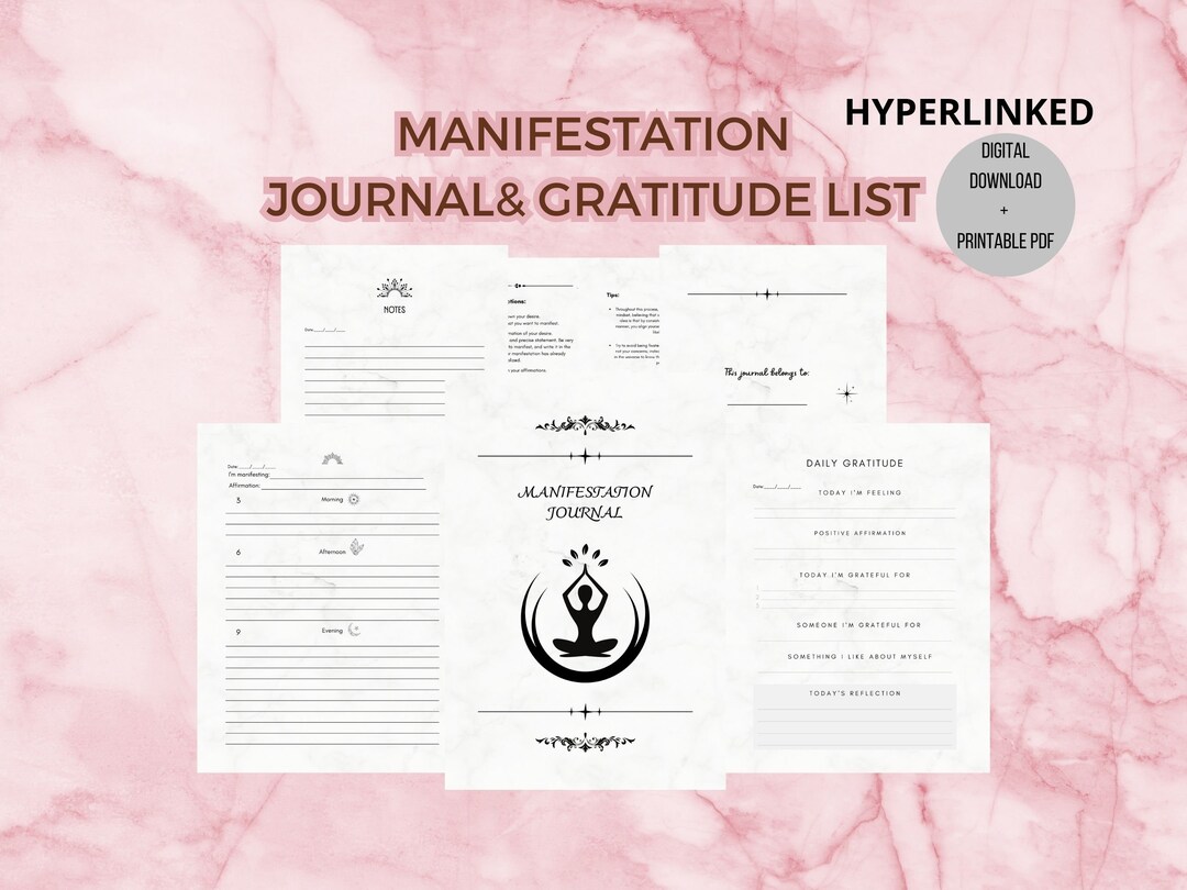 369 Manifestation Journal Printable, Hyperlinked Undated Journal, 369 ...