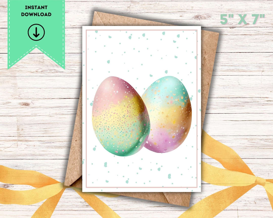 Easter Card Printable, Printable Easter Egg Card, Cute Easter Egg Card ...