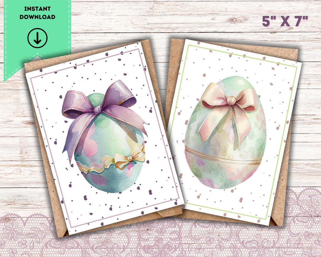 Easter Card Printable, Printable Easter Card, Egg Easter Egg Card, DIY ...