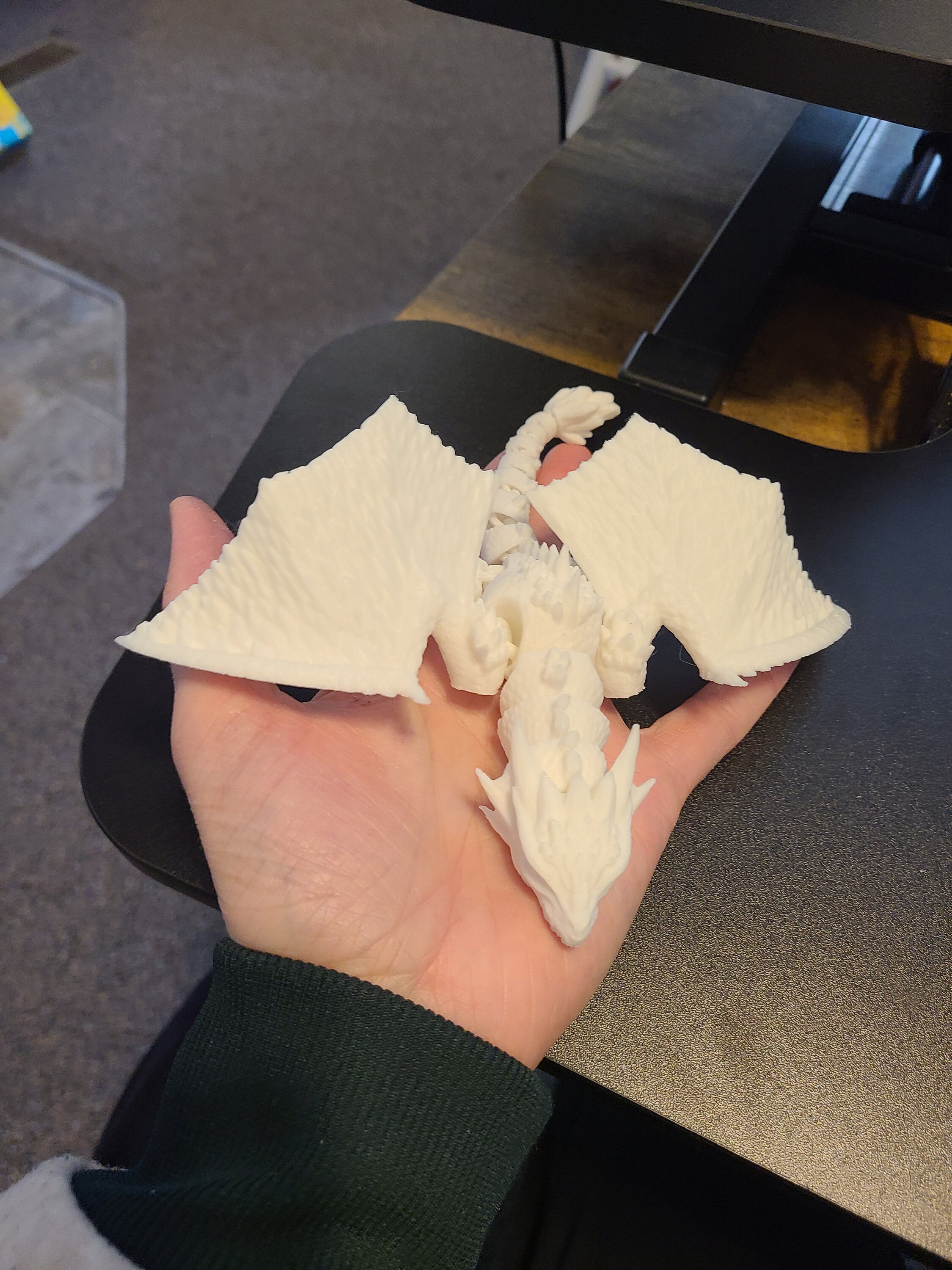 Flexi Crystal Dragon Toy Articulated 3D Printed Fidget Mythical ...