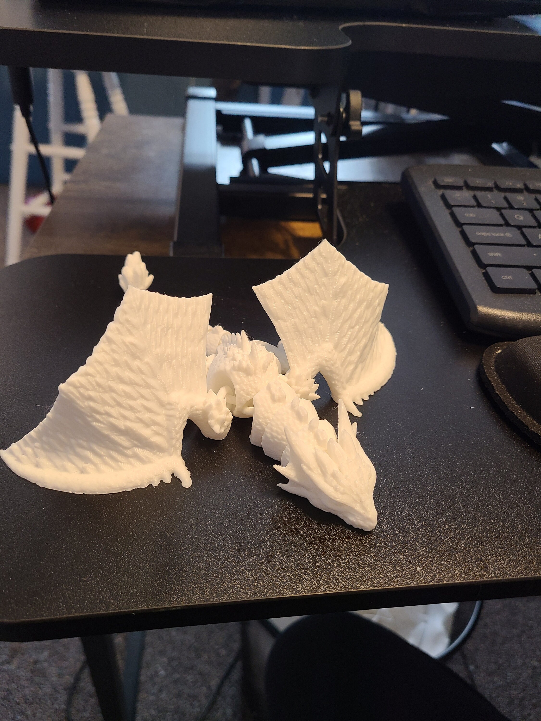 Flexi Crystal Dragon Toy Articulated 3D Printed Fidget Mythical ...