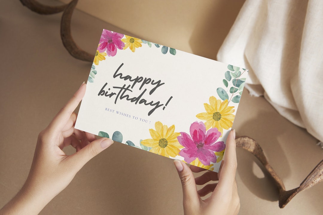 Whimsical Wishes Customizable Printable Birthday Card / - Etsy