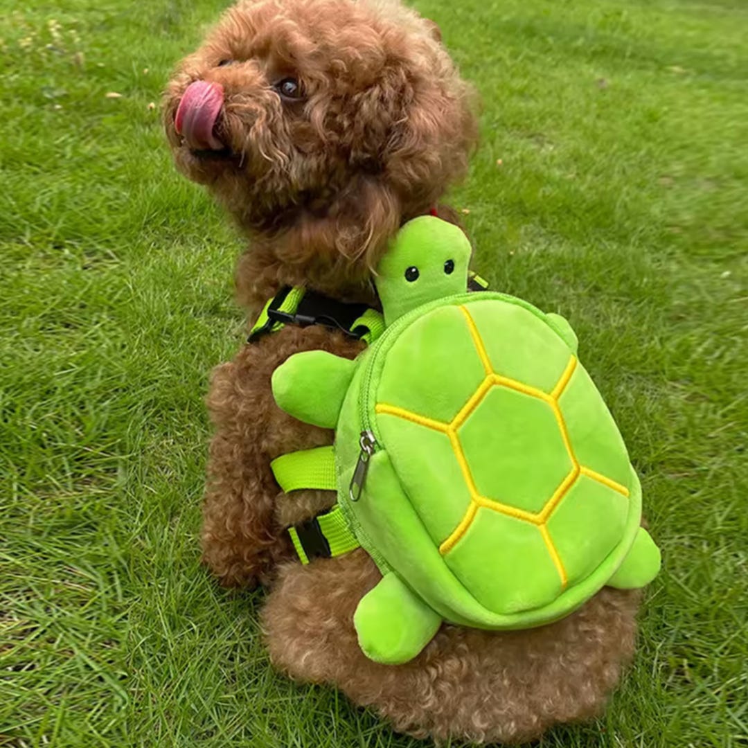 Turtle-shaped Dog Backpack - Soft Travel Bag for Dogs - Cute Puppy ...