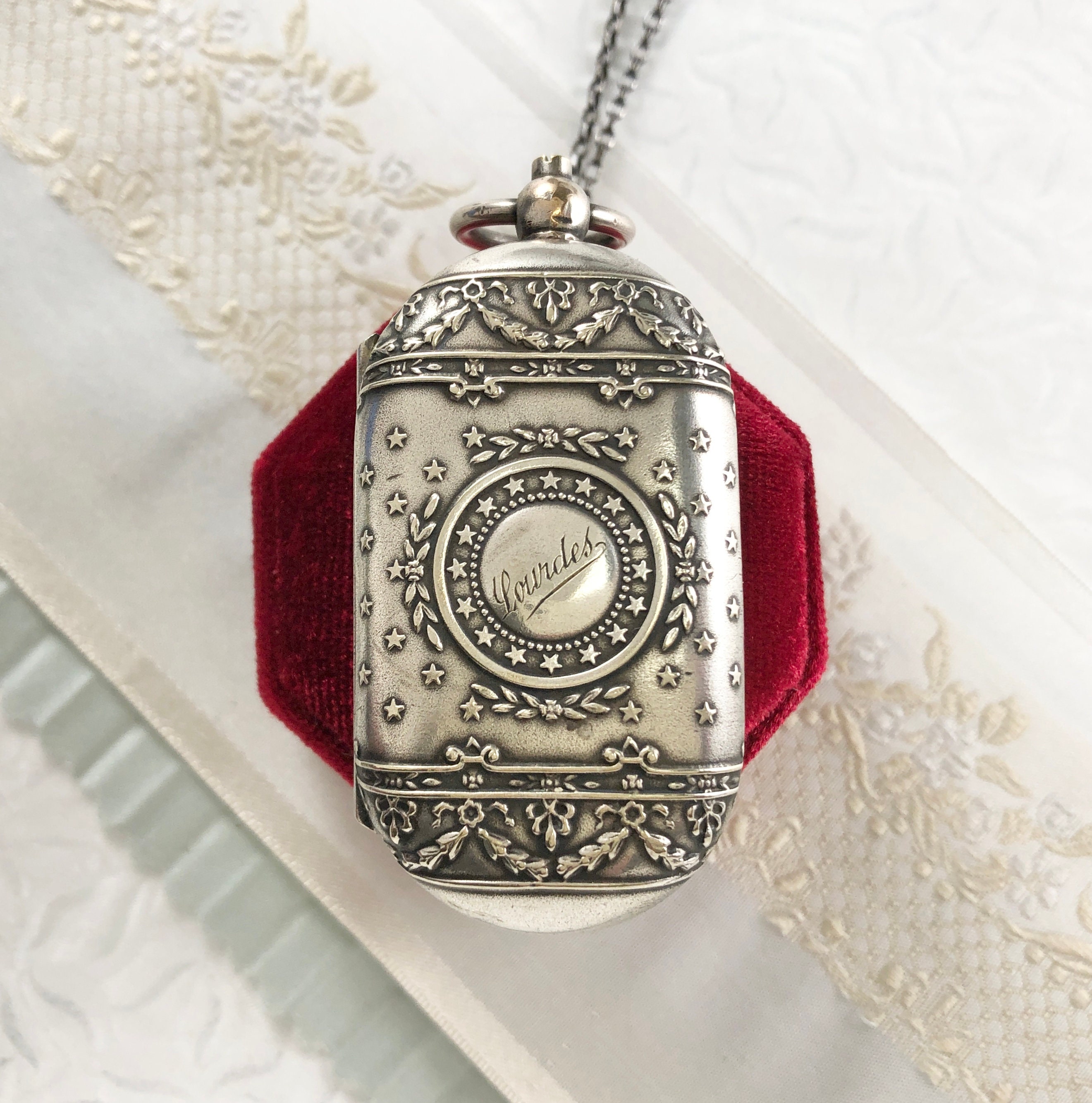 Antique French Art Nouveau Silver Coin Holder Locket ~ Religious ...