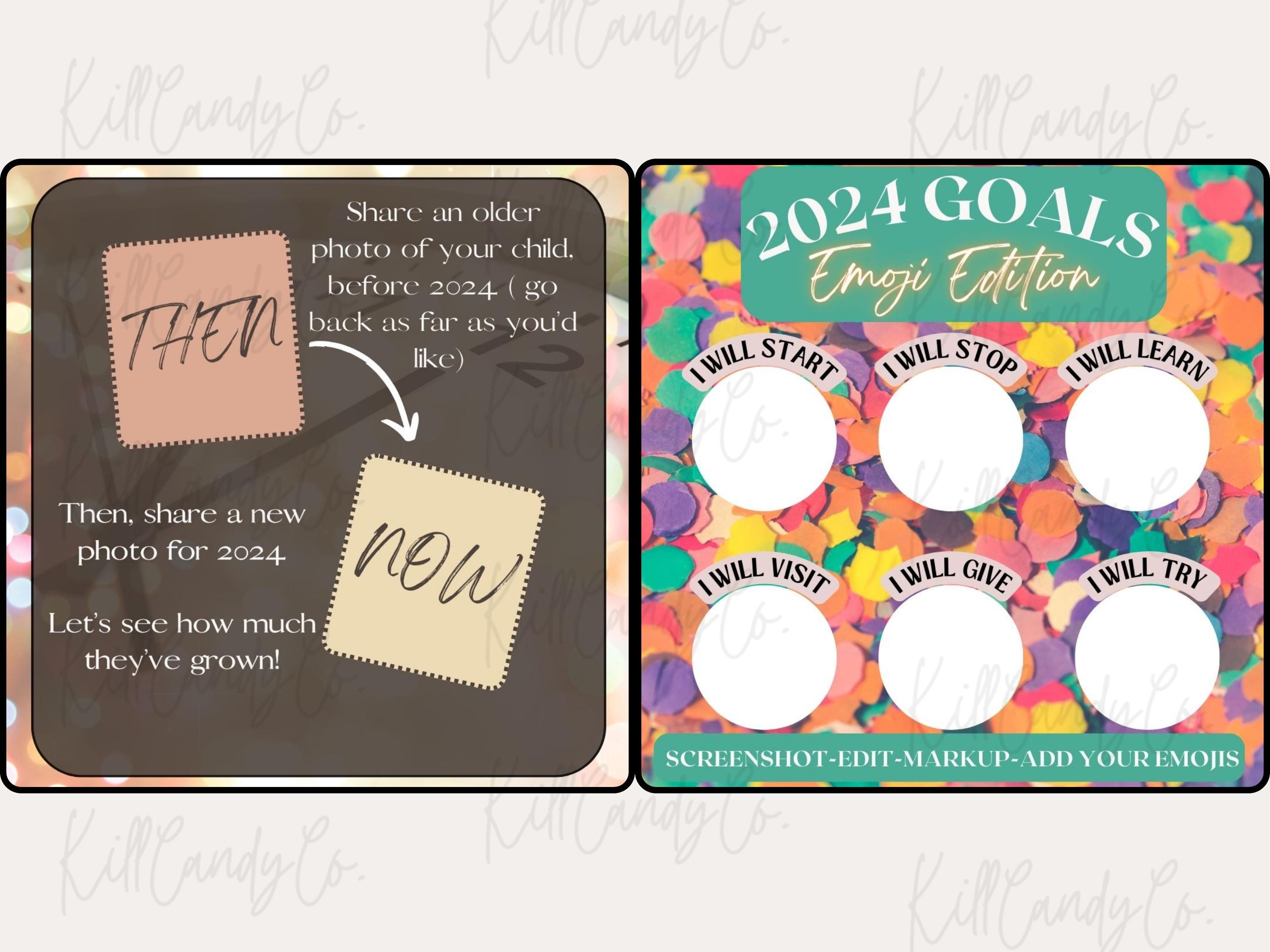 New Years Edition Social Media Posts, Bundle of 10, Interactive ...