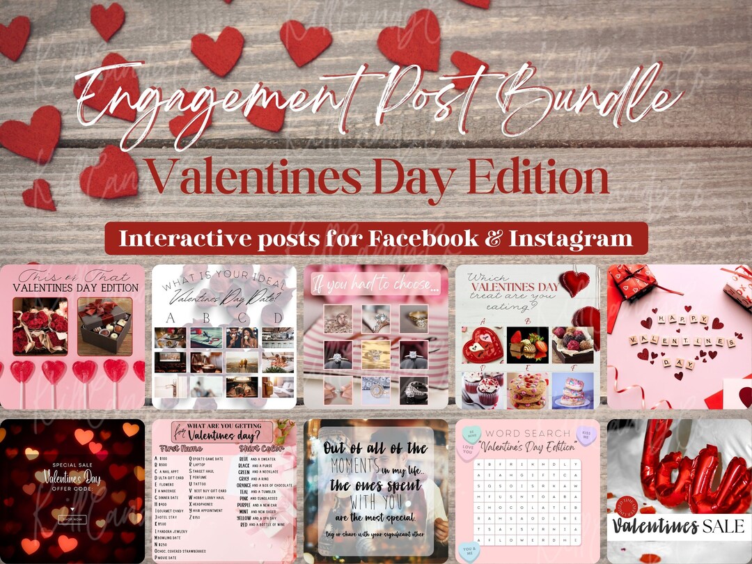 Valentine's Day Engagement Posts: Interactive Social Media Bundle ...