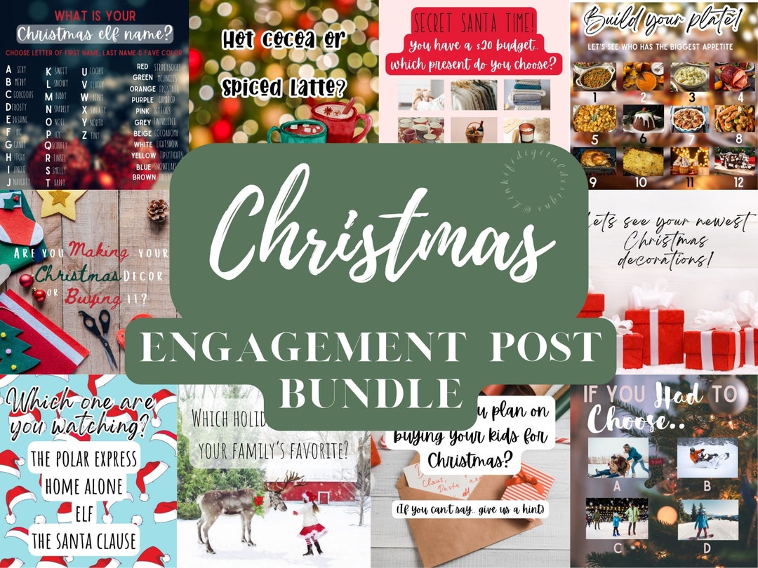 Christmas Engagement Posts Bundle: Social Media Templates (digital ...