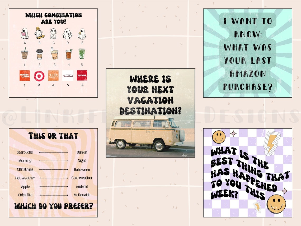 Fall Engagement Posts Bundle: Retro Halloween Themes (digital Download ...