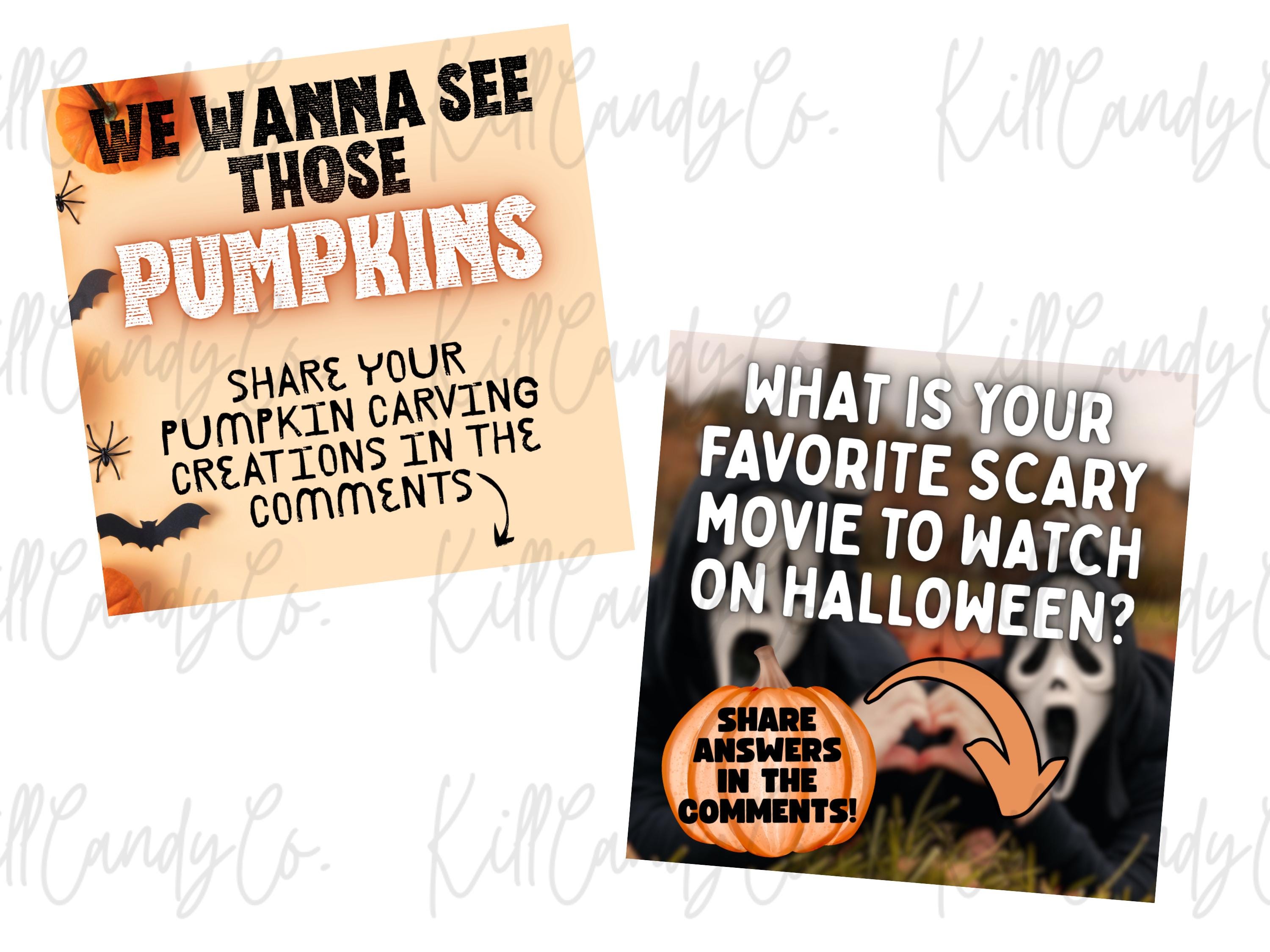 Halloween Social Media Engagement Posts: Spooky PNG Bundle (digital ...