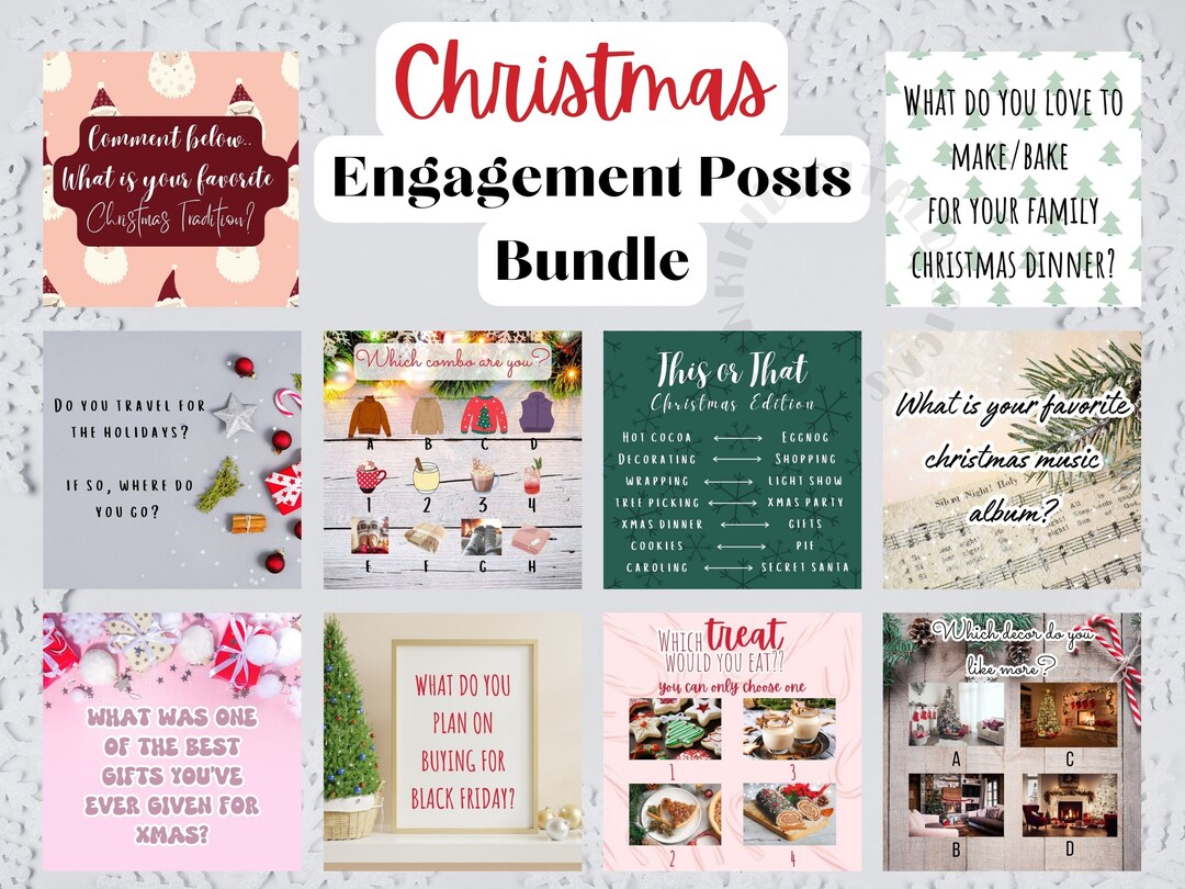 Christmas Engagement Posts Bundle Posts Instagram Facebook