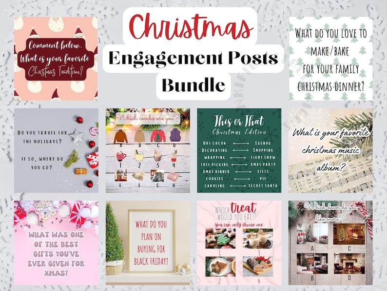 Christmas, Engagement Posts, JPG, Bundle Posts, Instagram, Facebook ...