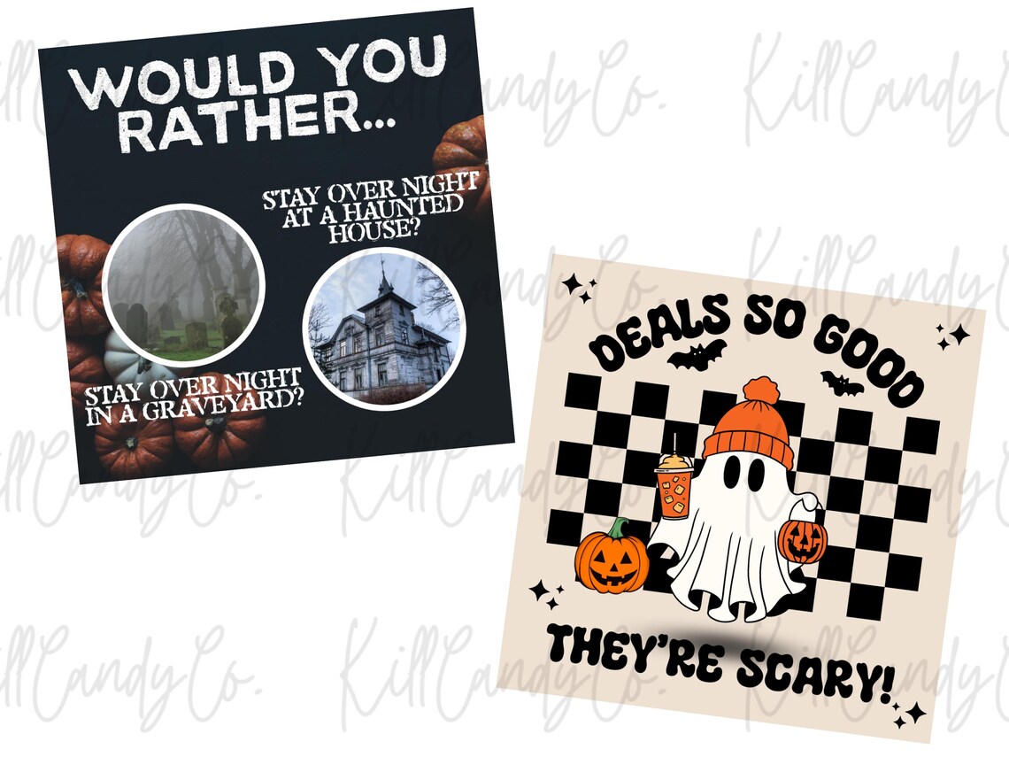 Halloween Social Media Engagement Posts: Spooky PNG Bundle (digital ...
