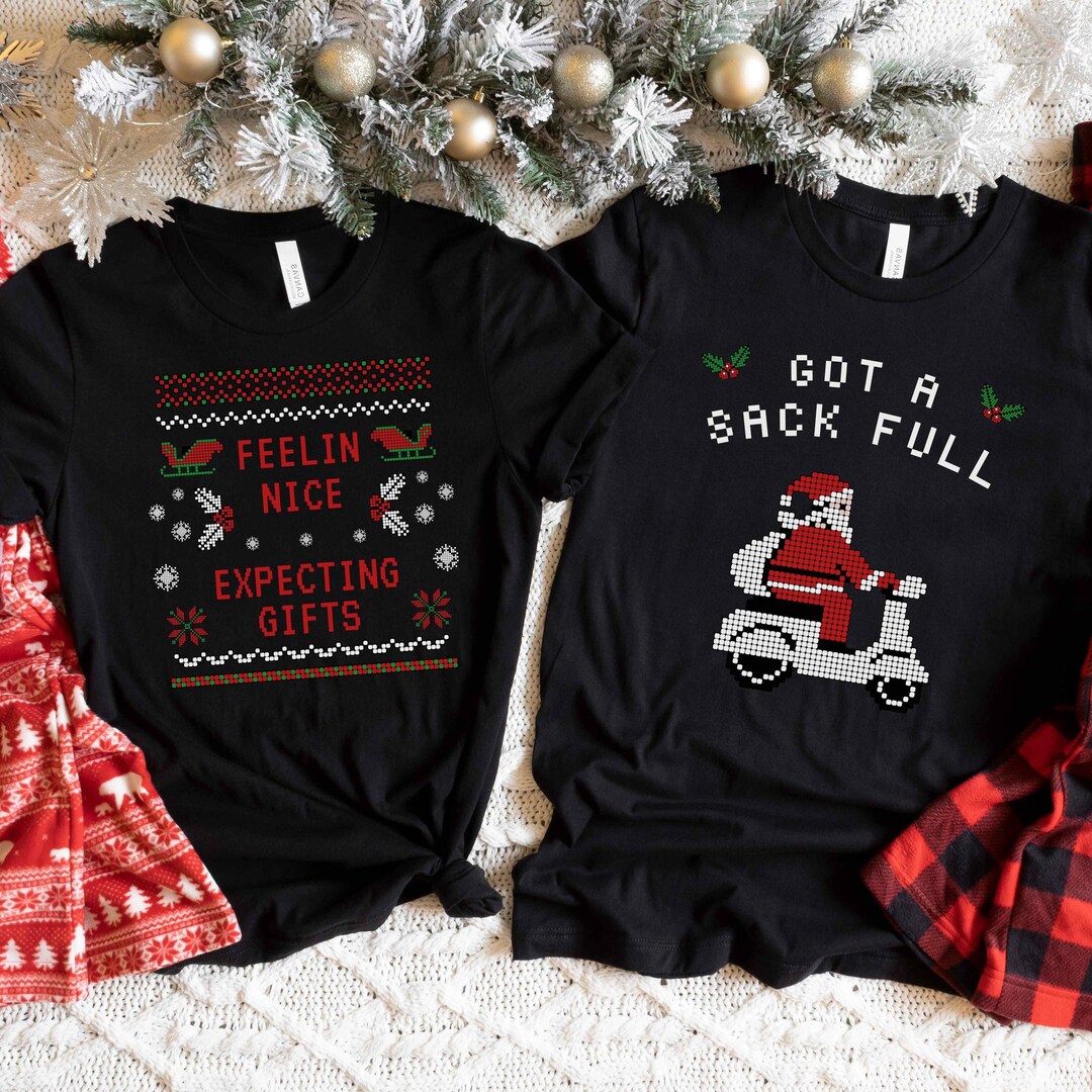 Funny Matching Couples Christmas Shirts, Holiday Couples Matching ...