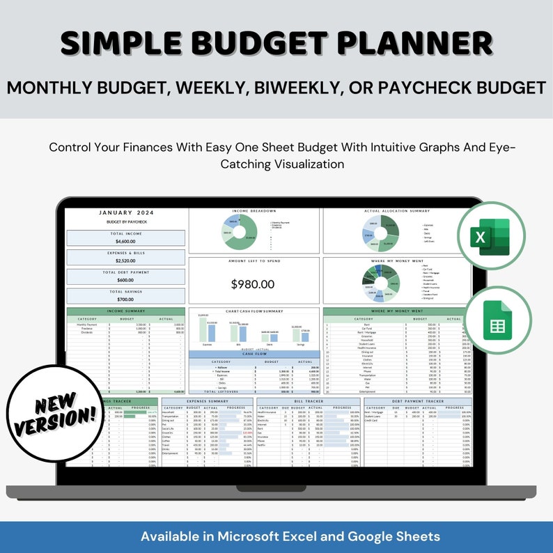 Ultimate Budget Planner Excel Spreadsheet Habit Client Tracker Pricing ...