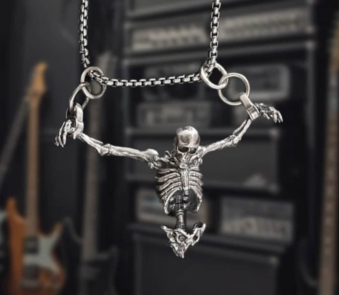 Handcuffed Hanging 3D Skeleton Necklace Legless Fine Detail - Etsy