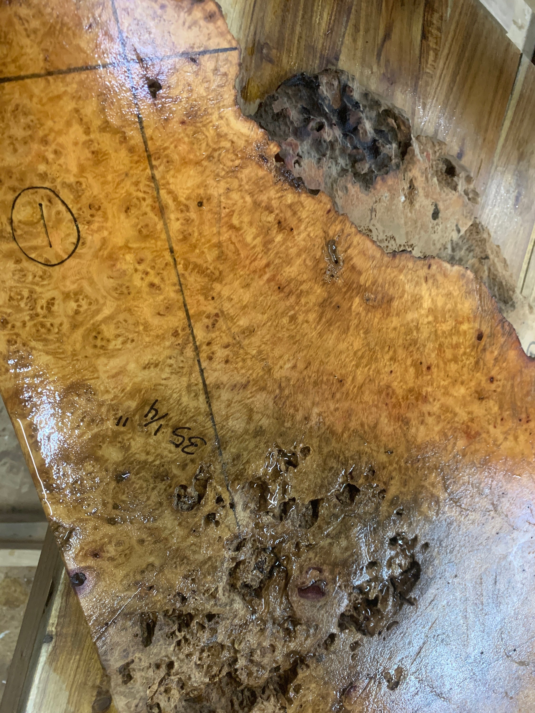 Golden Amboyna Burl Slab | Wood Decorations | Cutting Board - Etsy