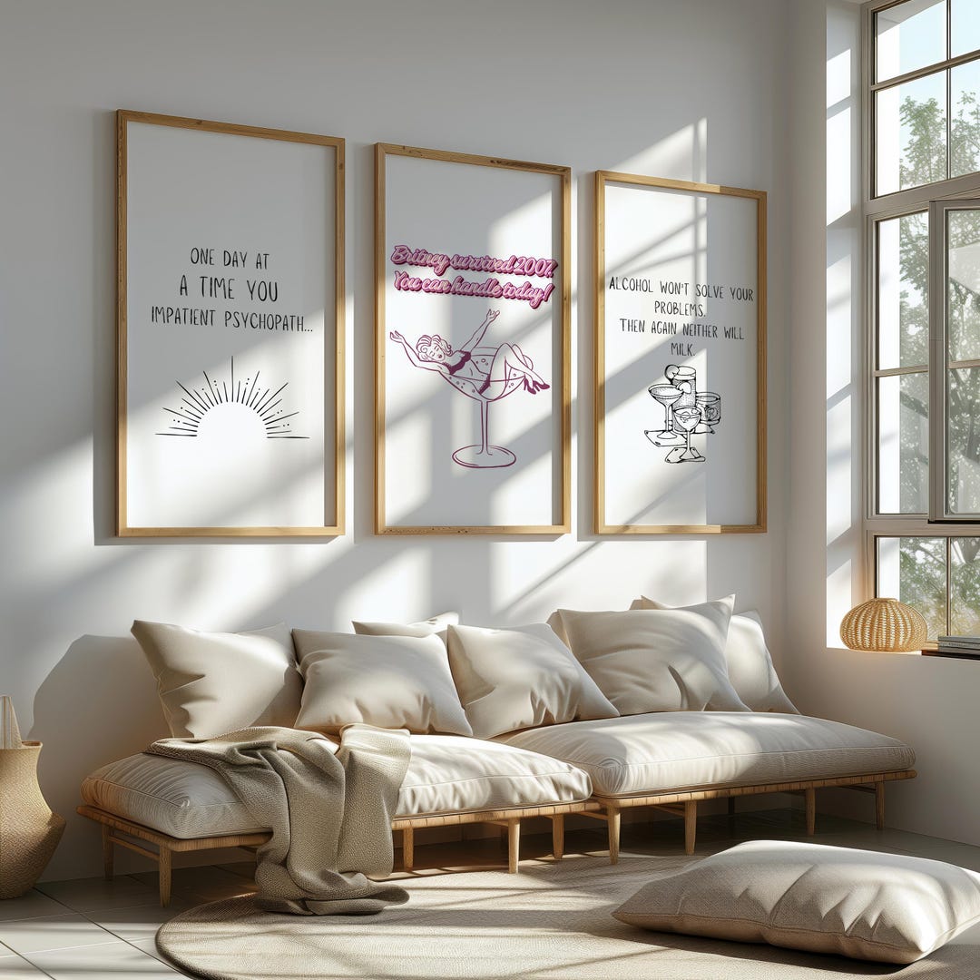 Set of 3 Motivational Quote Posters, Inspirational Wall Art Prints ...