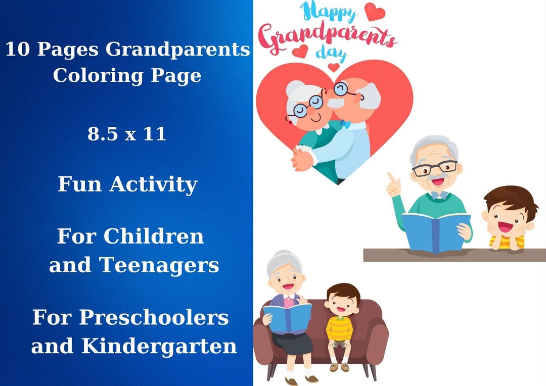 Happy Grandparents Day Coloring Pages Family Elders Grandfather ...