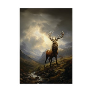 Scottish Red Deer Stag Print, Highland Wildlife Art (rolled Poster) - Etsy