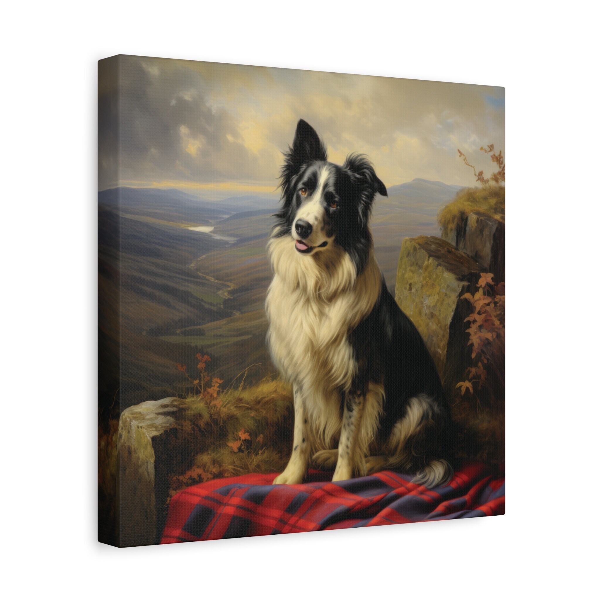 Scottish Border Collie Wall Art Canvas Print in Classical Style. Ideal ...