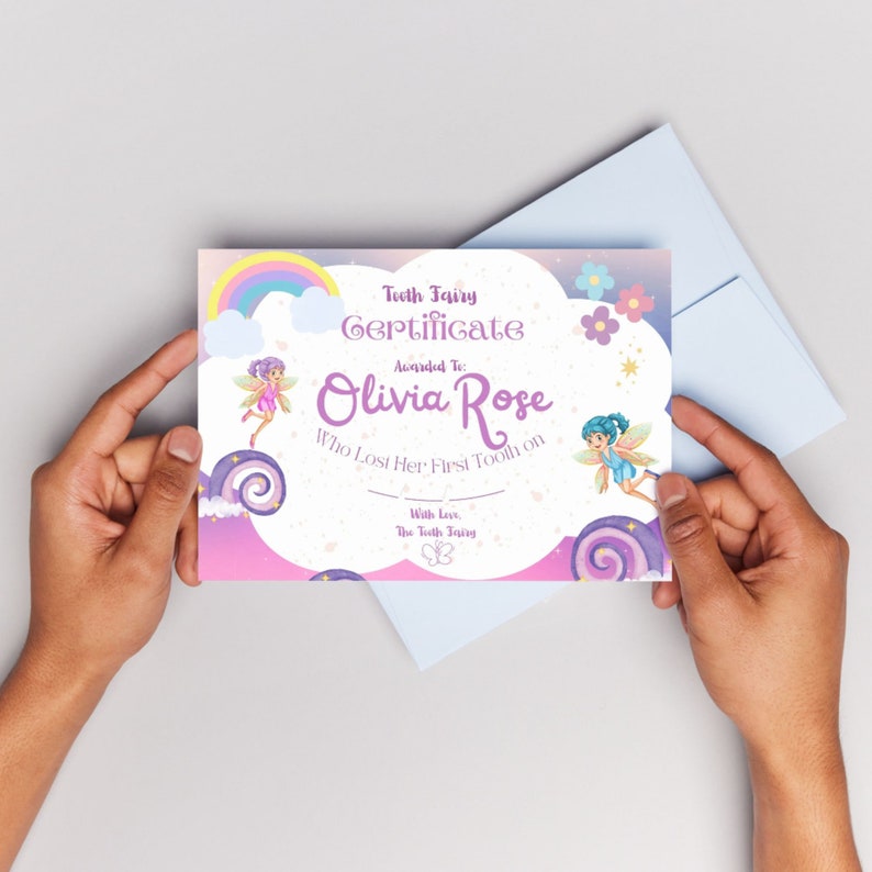 Tooth Fairy Certificate for First Tooth Printable PDF - Etsy
