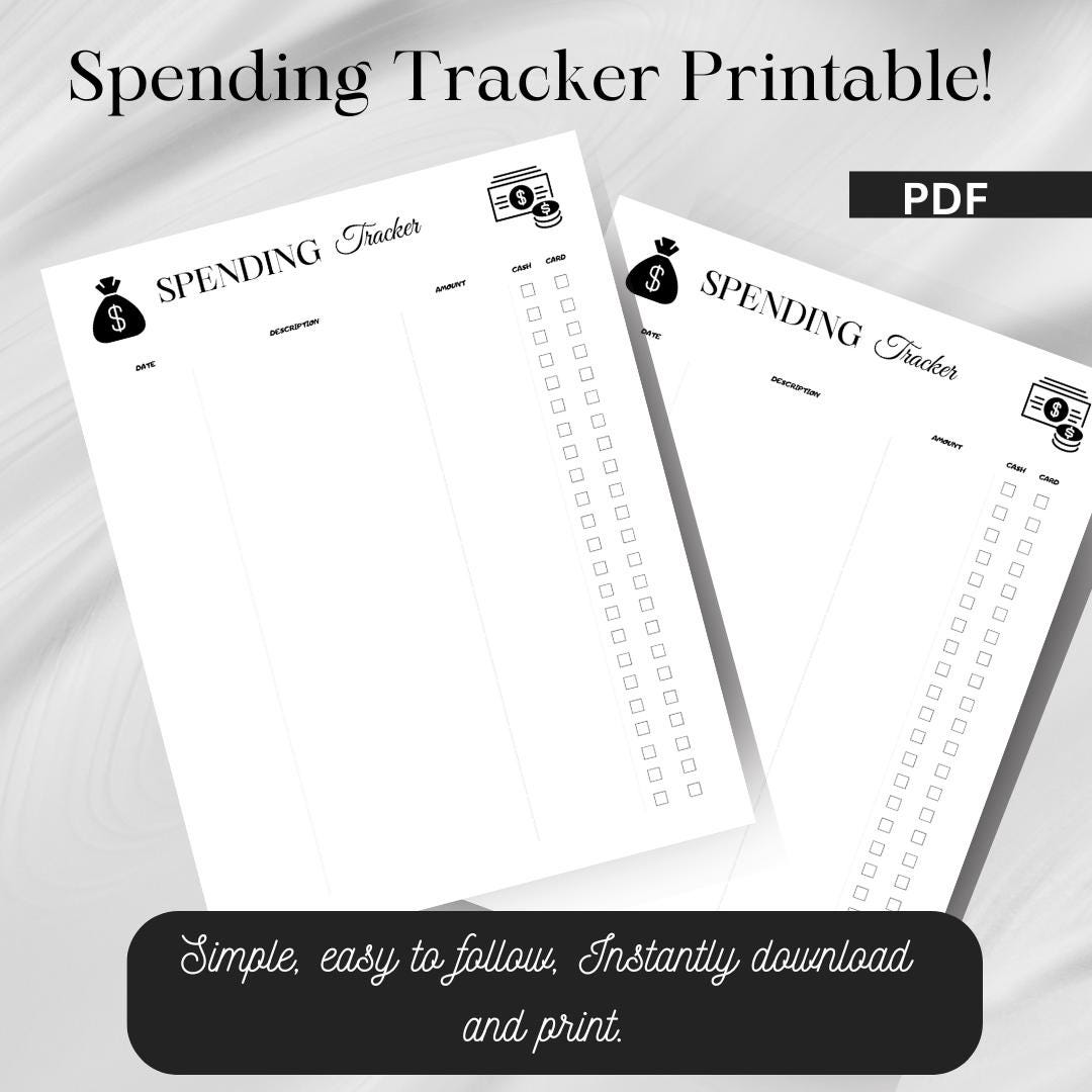 Ultimate Spending Tracker Printable Financial Tracking Sheet - Etsy